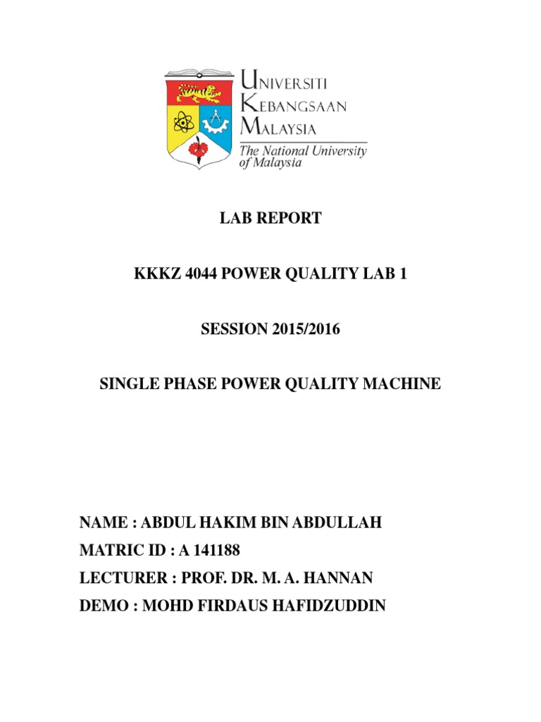 Lab Report Power Quality 1 | PDF | Distortion | Electricity