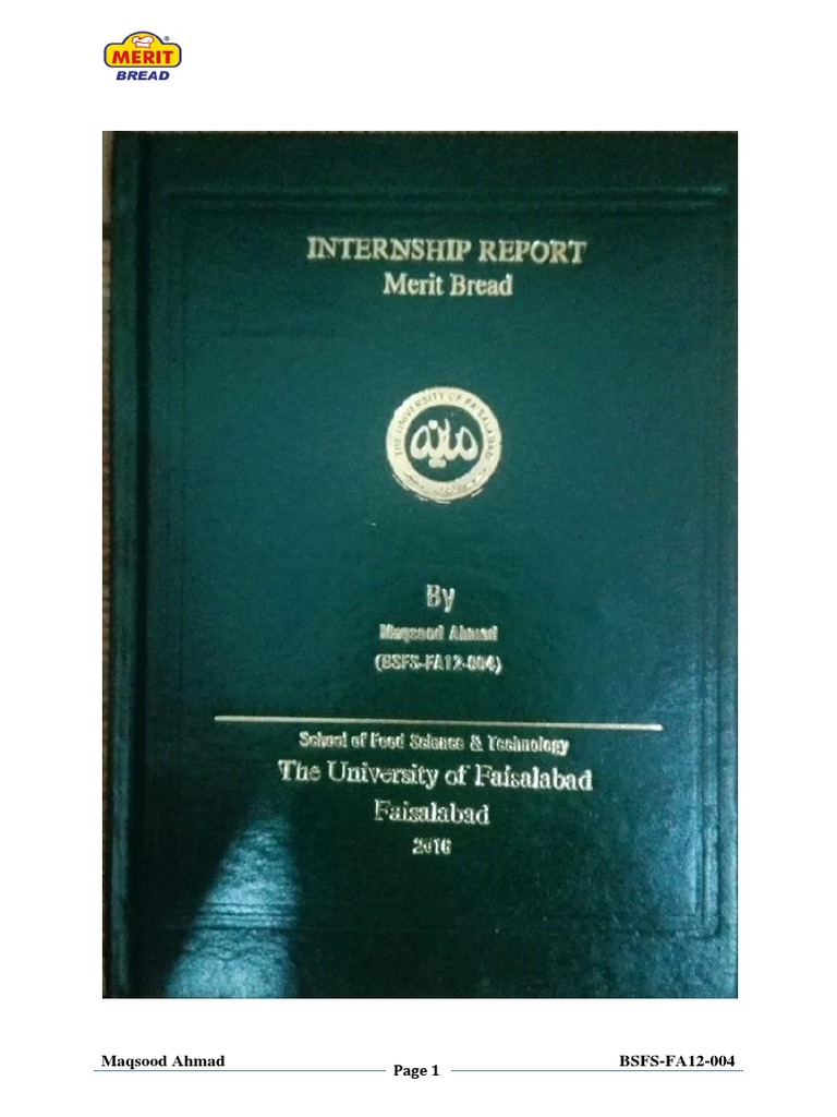 Internship Report | PDF | Flour | Breads