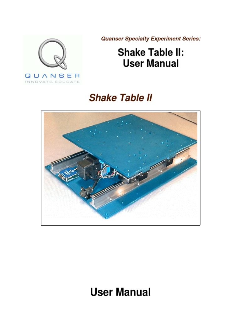 Shake Table II User Manual | PDF | Digital To Analog Converter | Amplifier