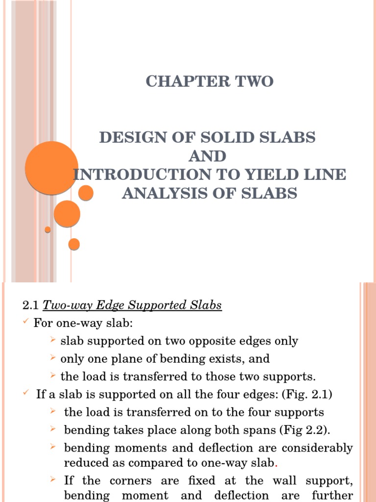 Chapter Two Design of Solid Slabs AND Introduction To Yield Line ...
