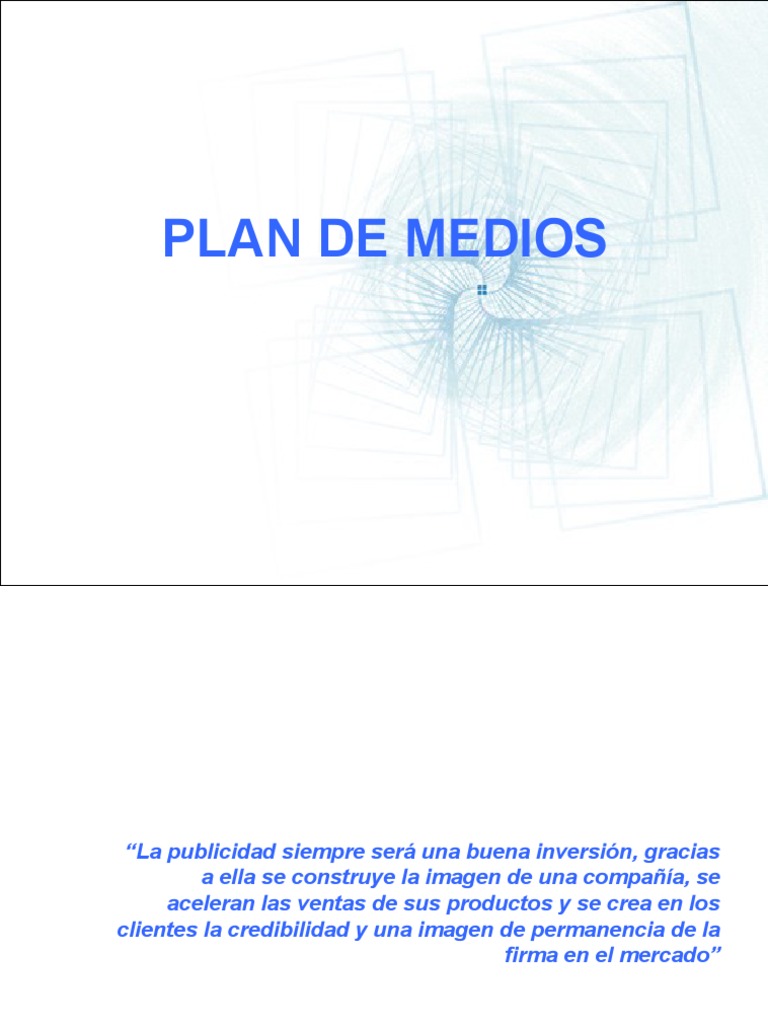 Plan de Medios | PDF | Publicidad | Marketing