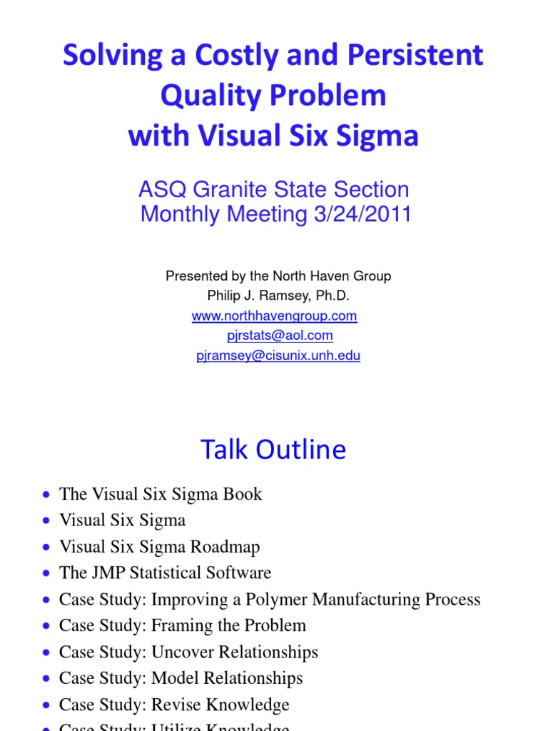 Visual Six Sigma by P Ramsey On 20110324 | PDF | Jmp (Statistical ...