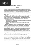 Aota Code of Ethics | PDF | Occupational Therapy | Autonomy