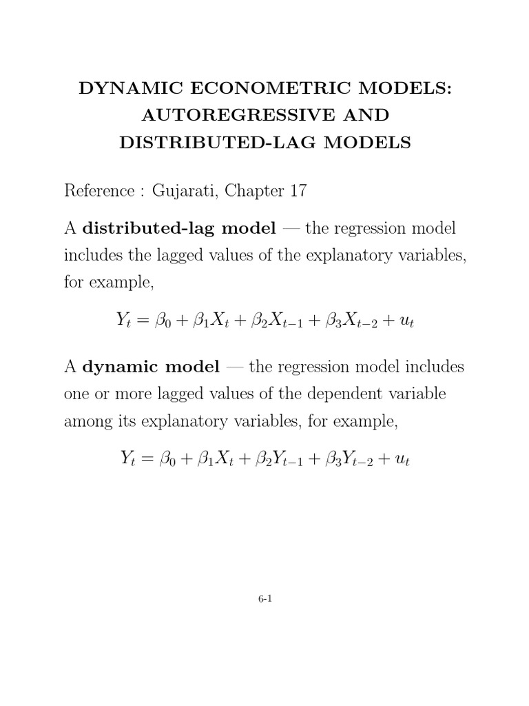 Dynamic Econometric Models | PDF | Errors And Residuals | Coefficient Of Determination