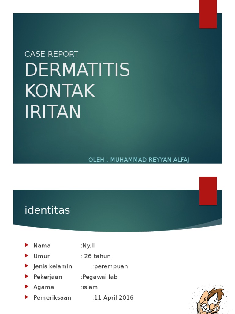 Dermatitis Kontak Iritan Case Report Pdf