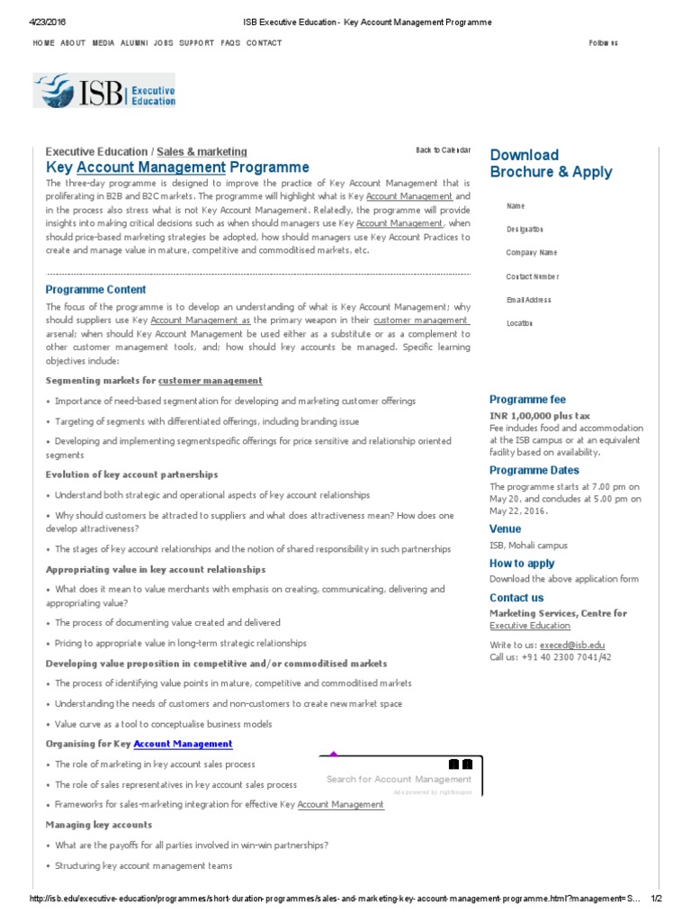 Key Account Management Program Overview | PDF | Sales | Customer ...