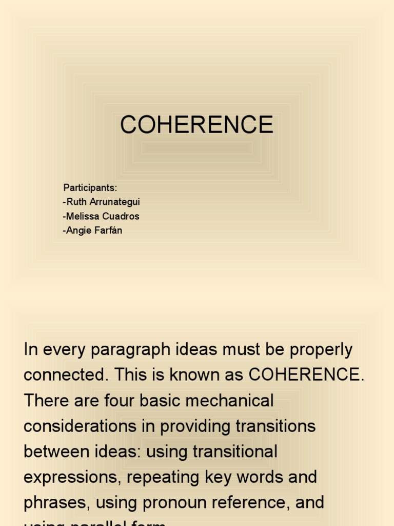 Coherence | PDF | Sentence (Linguistics) | Phrase