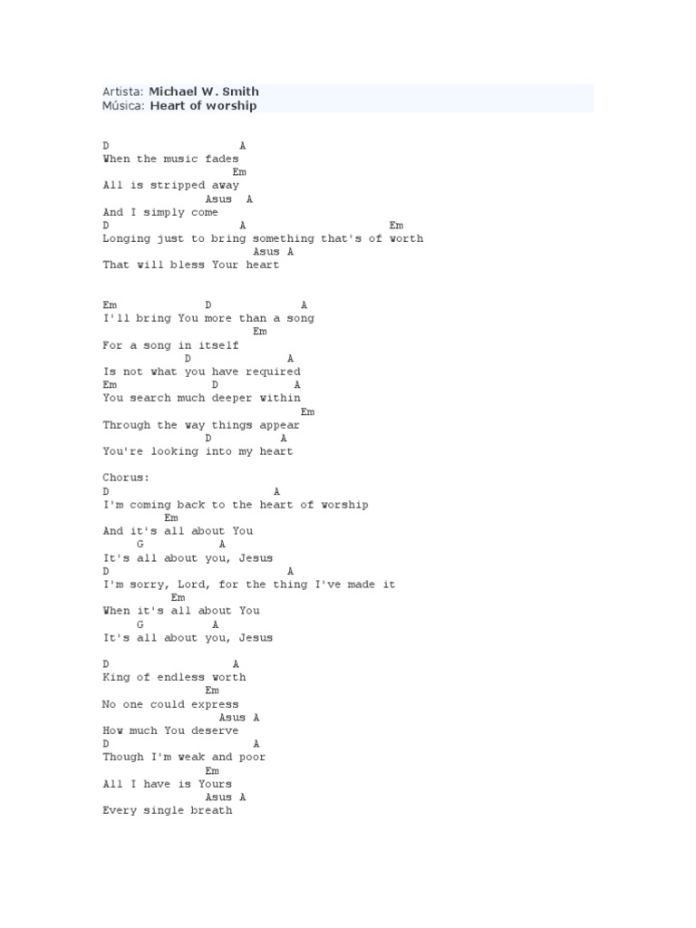 When The Music Fades - Heart of Worship | PDF