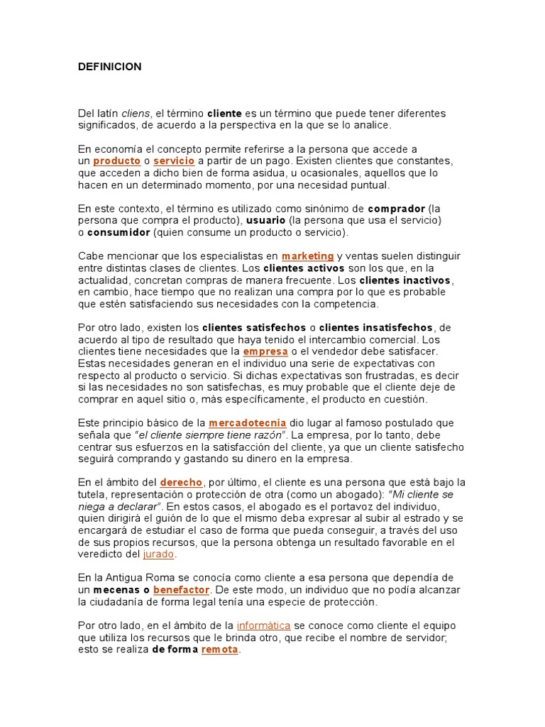 Definición y Tipos de Clientes | PDF | Cliente | Marketing