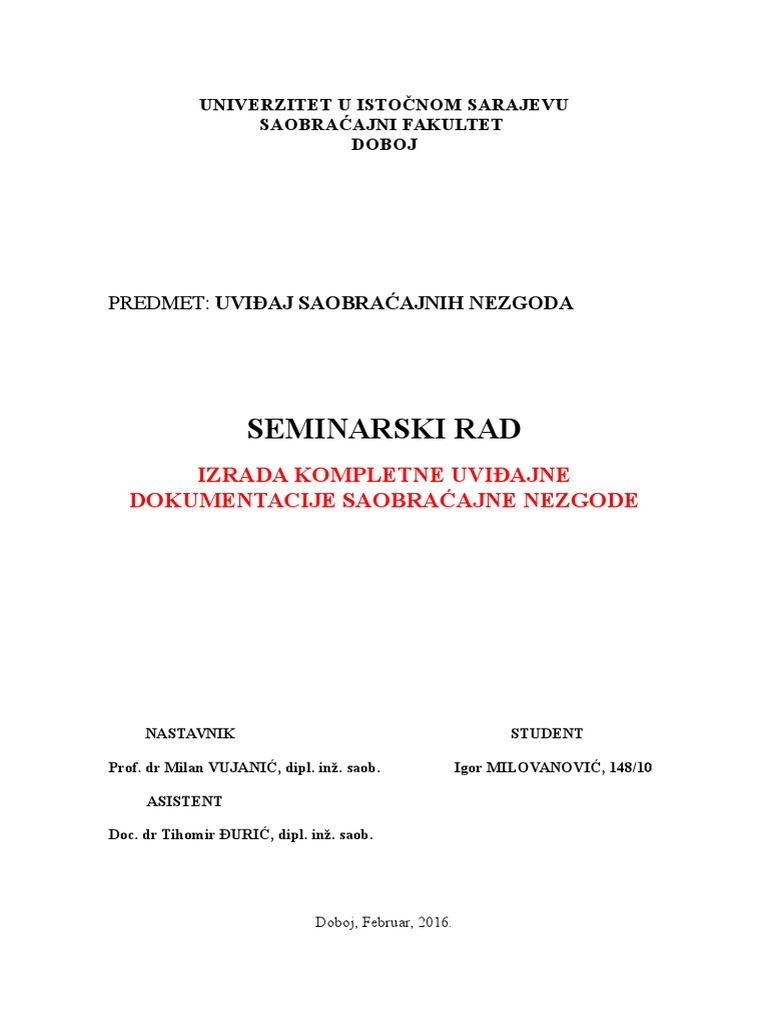 Izrada Kompletne Uviđajne Dokumentacije | PDF