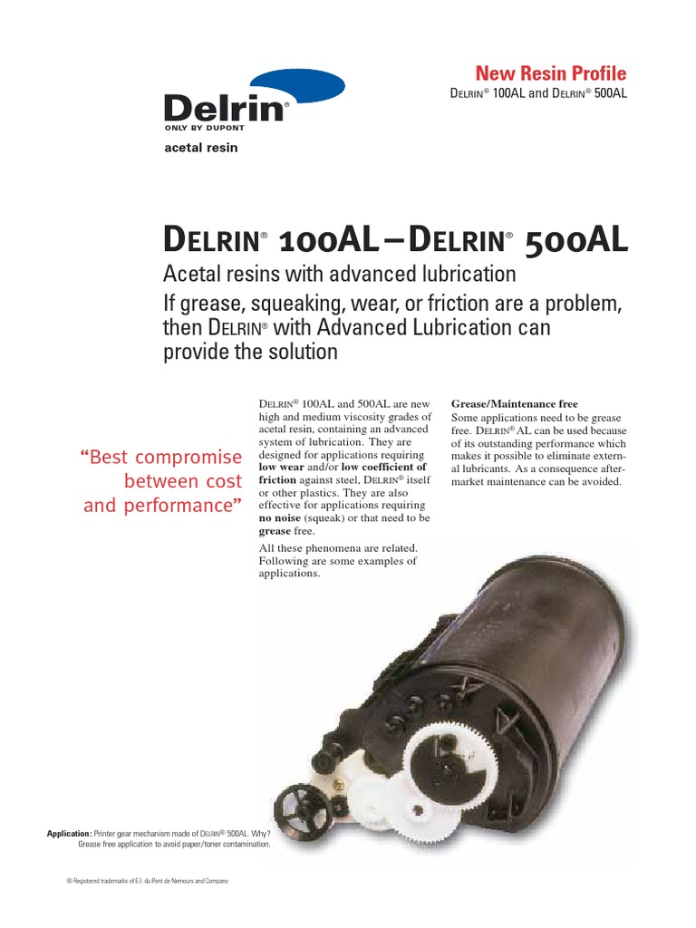Delrin100AL 500AL | PDF | Wear | Friction