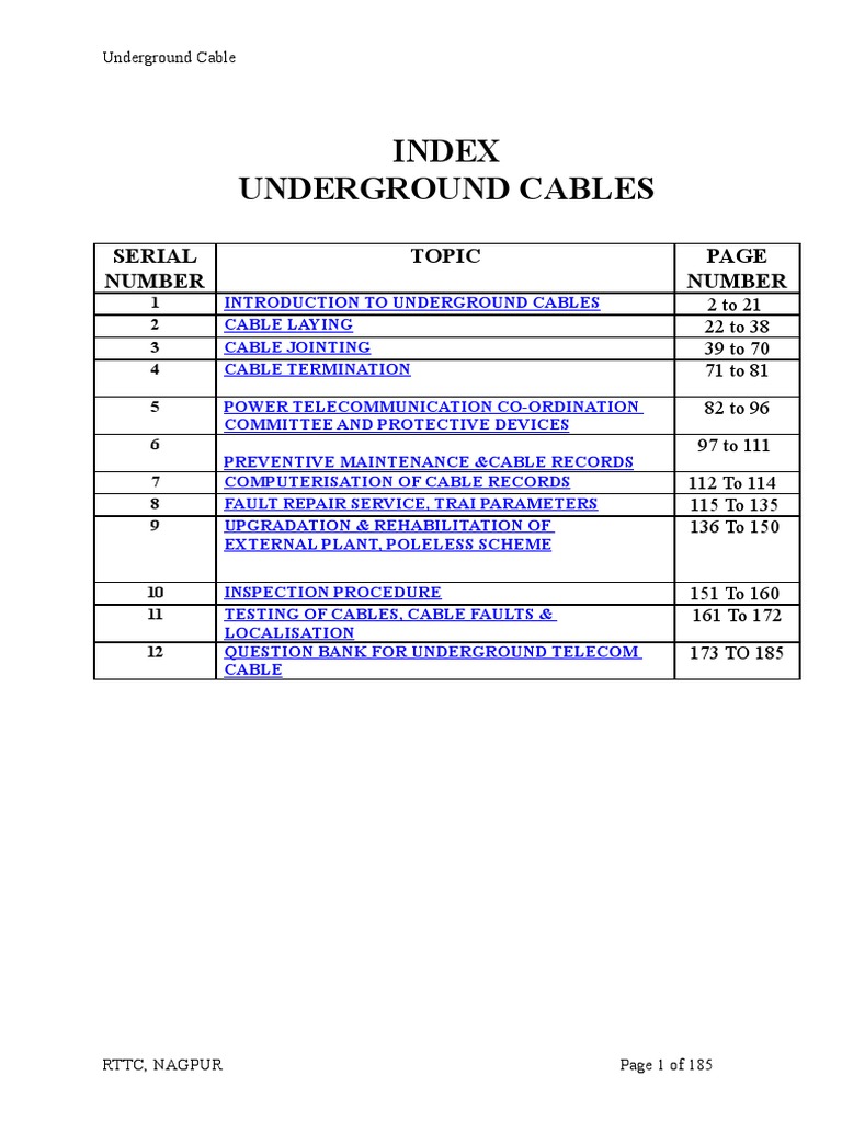 Underground Cables | Cable | Coaxial Cable