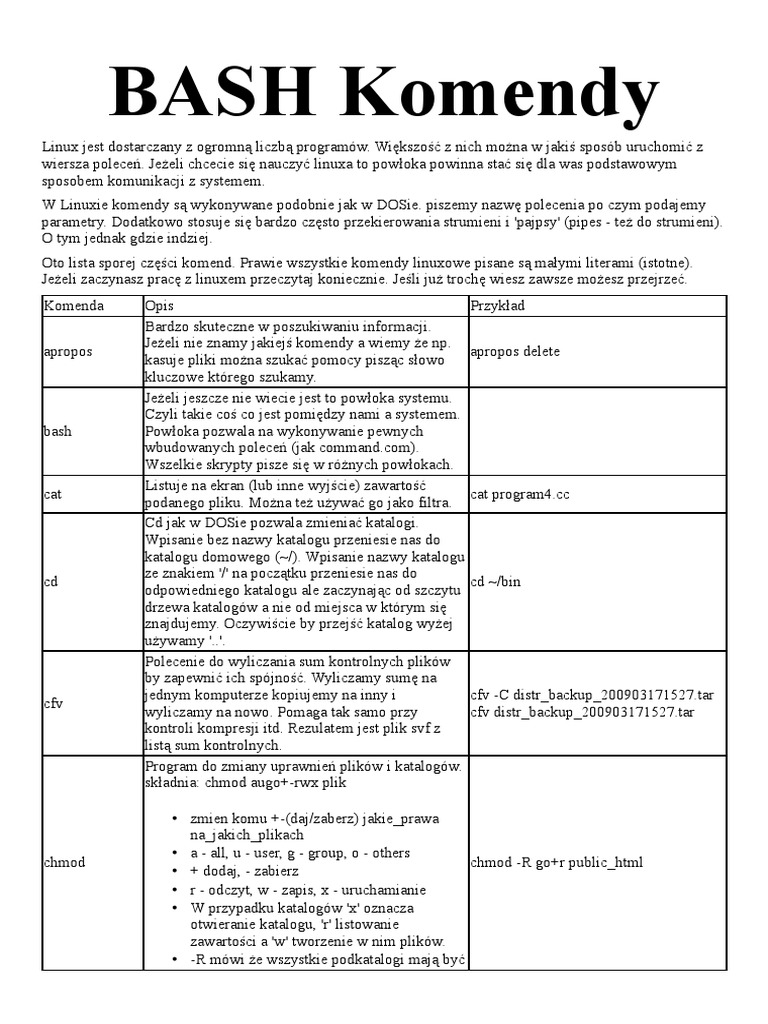 BASH Komendy | PDF