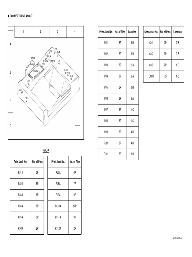Connectors Layout: PJ3 PJ4 PJ2 PJ6 PJ5 | PDF | Components | Electronic ...
