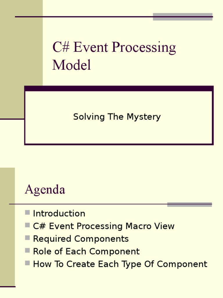 C# Event Processing | PDF | C Sharp (Programming Language) | Method ...