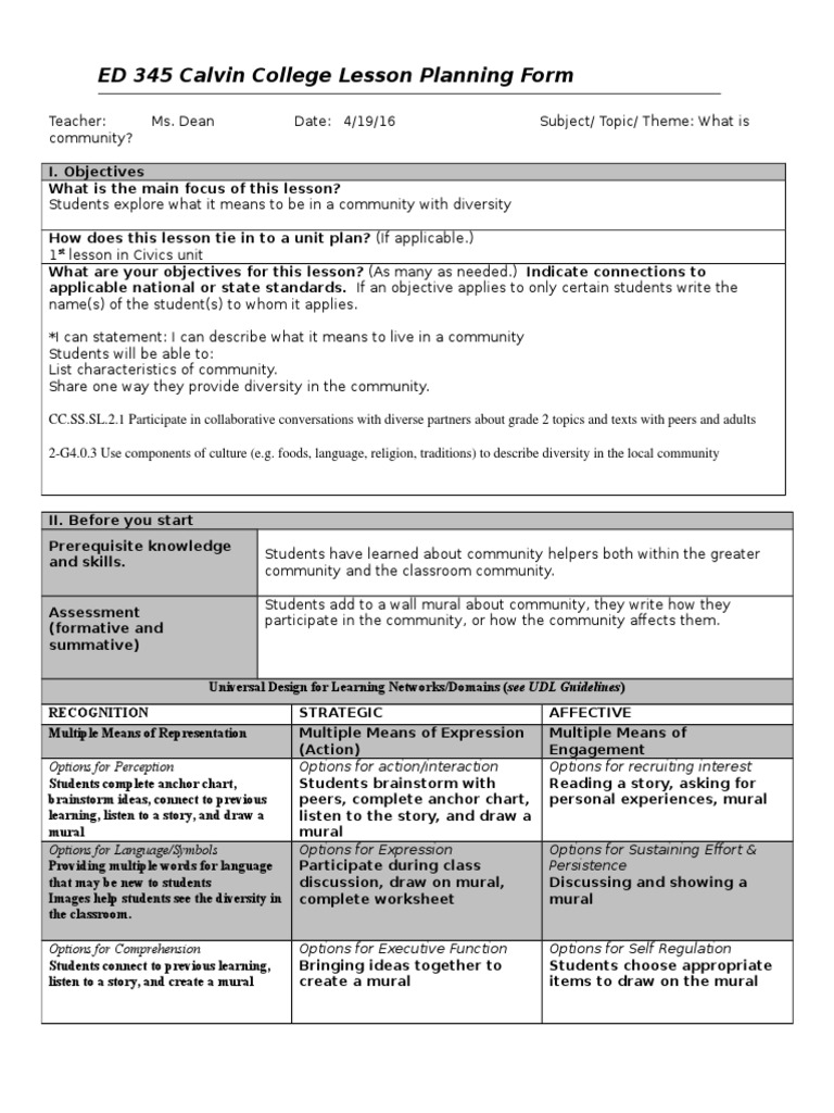 Civics Lesson 1 - What Is Community | PDF | Community | Classroom