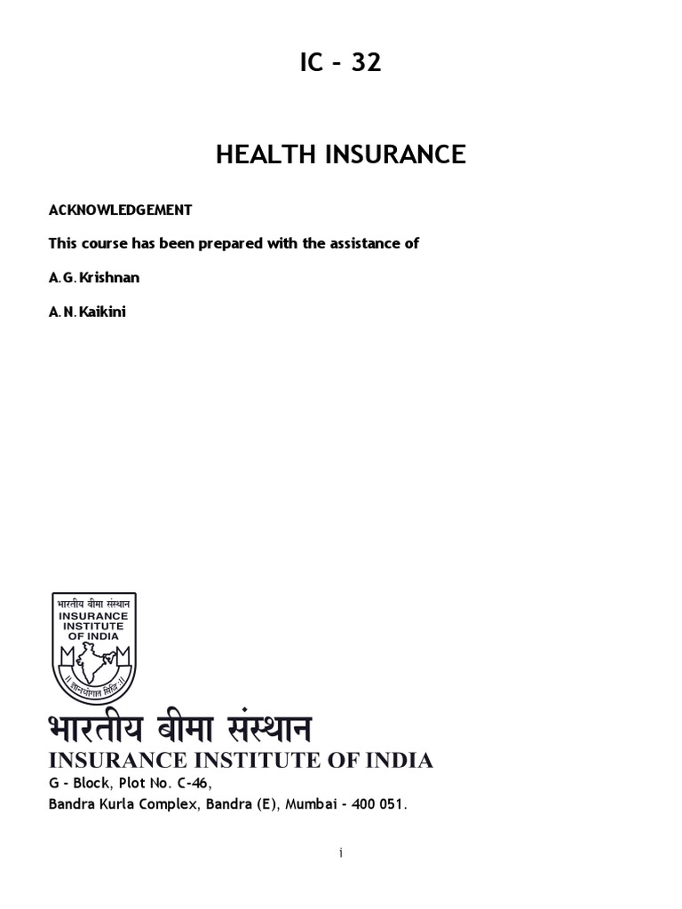 IC-32 English PDF | PDF | Risk Management | Health Care