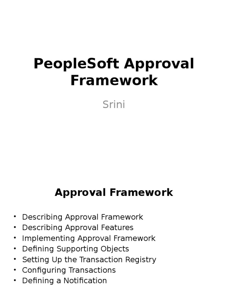 PeopleSoft Approval Framework | PDF | Windows Registry | Business Process