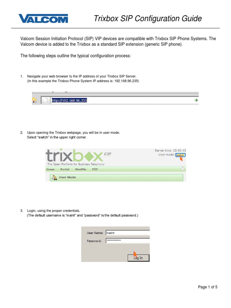 Trixbox SIP Configuration Guide | Download Free PDF | Session Initiation Protocol | Port ...