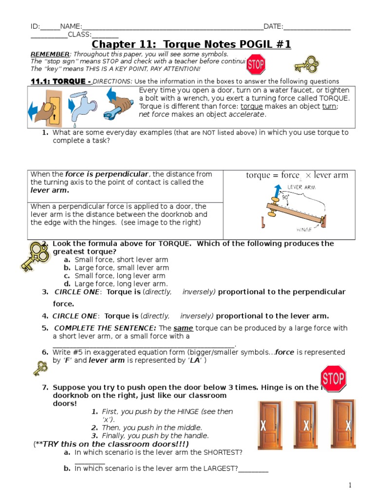 Torque POGIL and Webquest | PDF | Torque | Weighing Scale