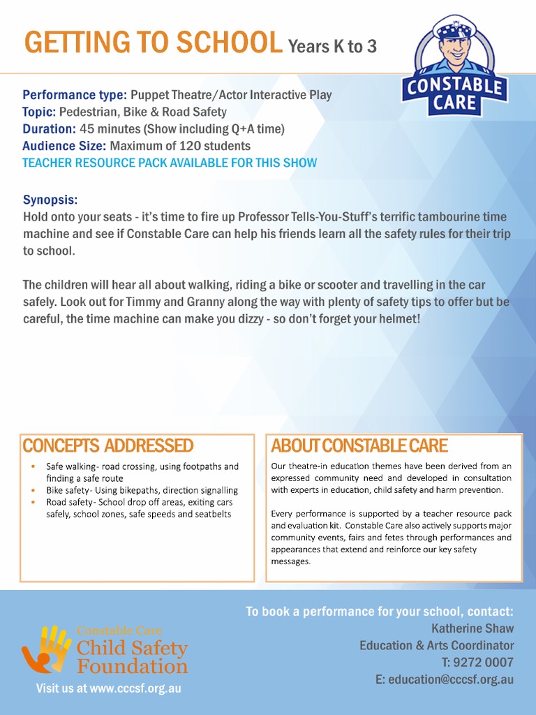 2016 Getting To School Performance Flyer | PDF