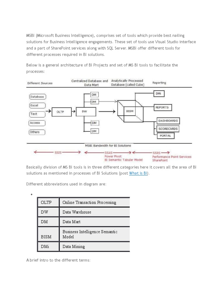 MSBI | PDF | Business Intelligence | Data Warehouse