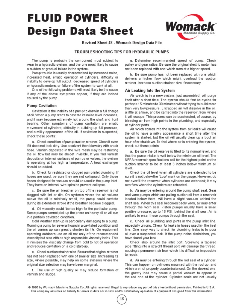 Fluid Power Design Data Sheet | PDF | Pump | Leak