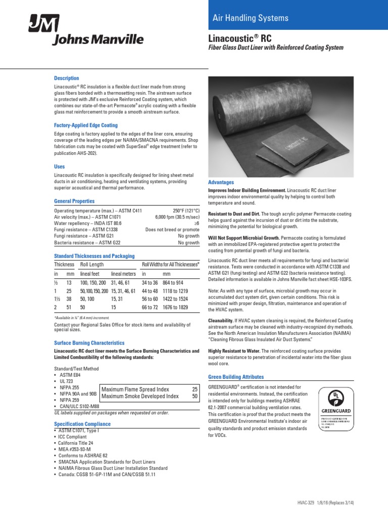 Acoustic Liner - Linacousticrc en Data Sheet | PDF | Duct (Flow ...