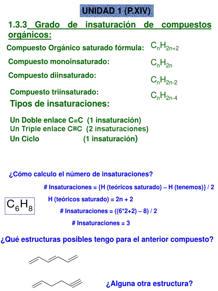 Calculo de IDH | Hidrógeno | Alqueno