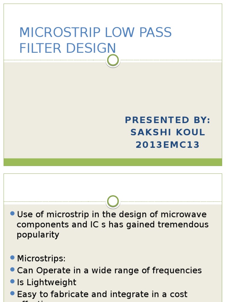 Microstrip Low Pass Filter Design | Electronic Filter | Transmission Line