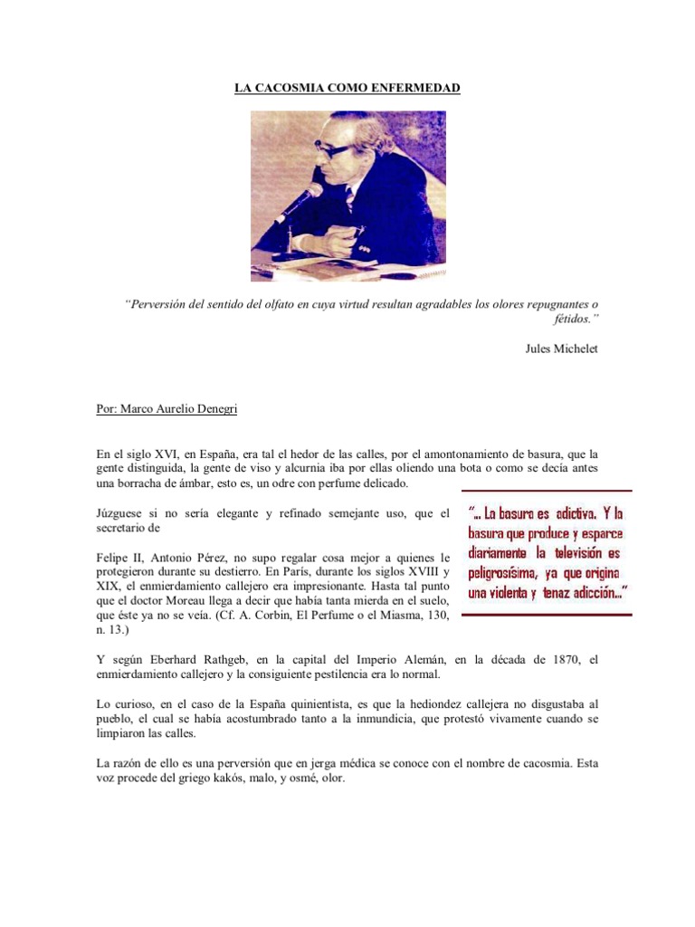 La Cacosmia Como Enfermedad | PDF | Olor