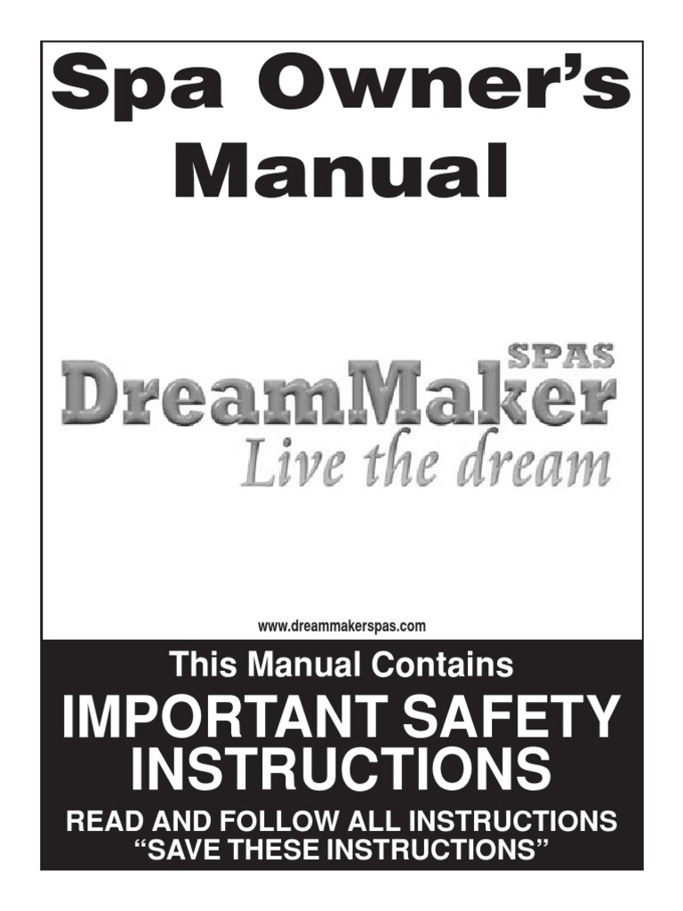 Dreammaker Spas Technical Manual | Download Free PDF | Hyperthermia | Alkalinity