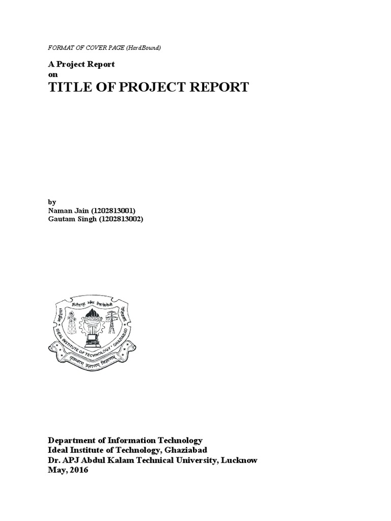 Project Report Template | PDF | Computer Hardware | Academic Degree