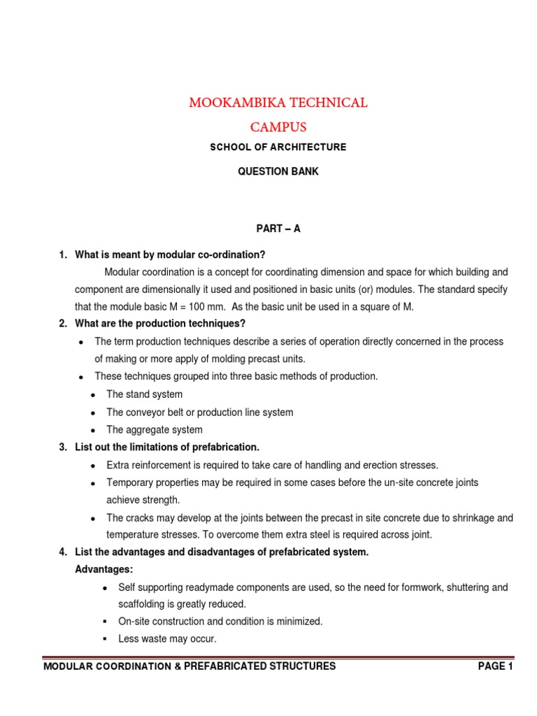 Modular Coordination & Prefab | PDF | Precast Concrete | Concrete