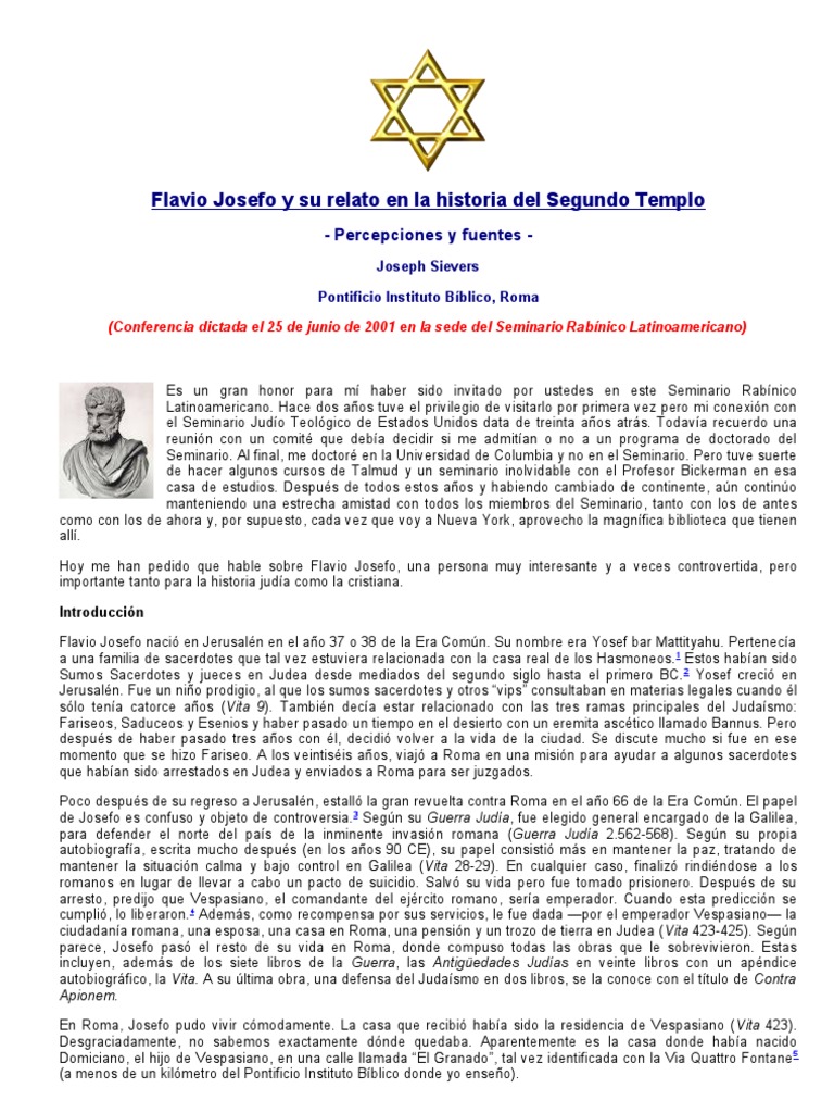 Flavio Josefo y La Historia Del Segundo Templo | PDF | Josefo ...
