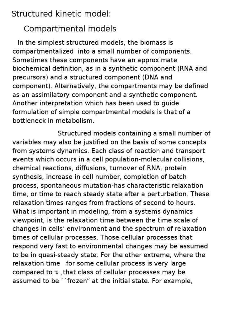 Structured Kinetic Model | PDF | Cell Growth | Metabolism