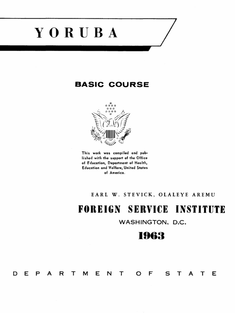 FSI - Yoruba Basic Course - Student Text | PDF