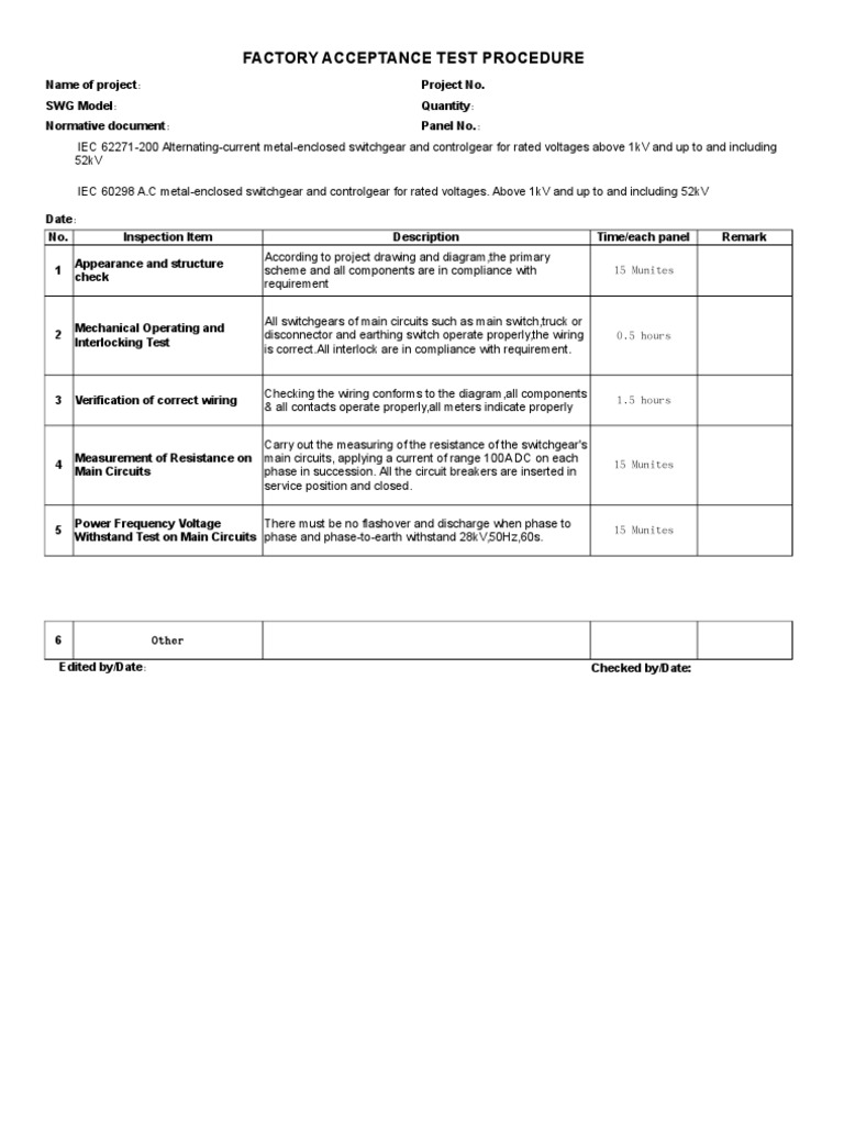 FAT Procedure (En) | PDF