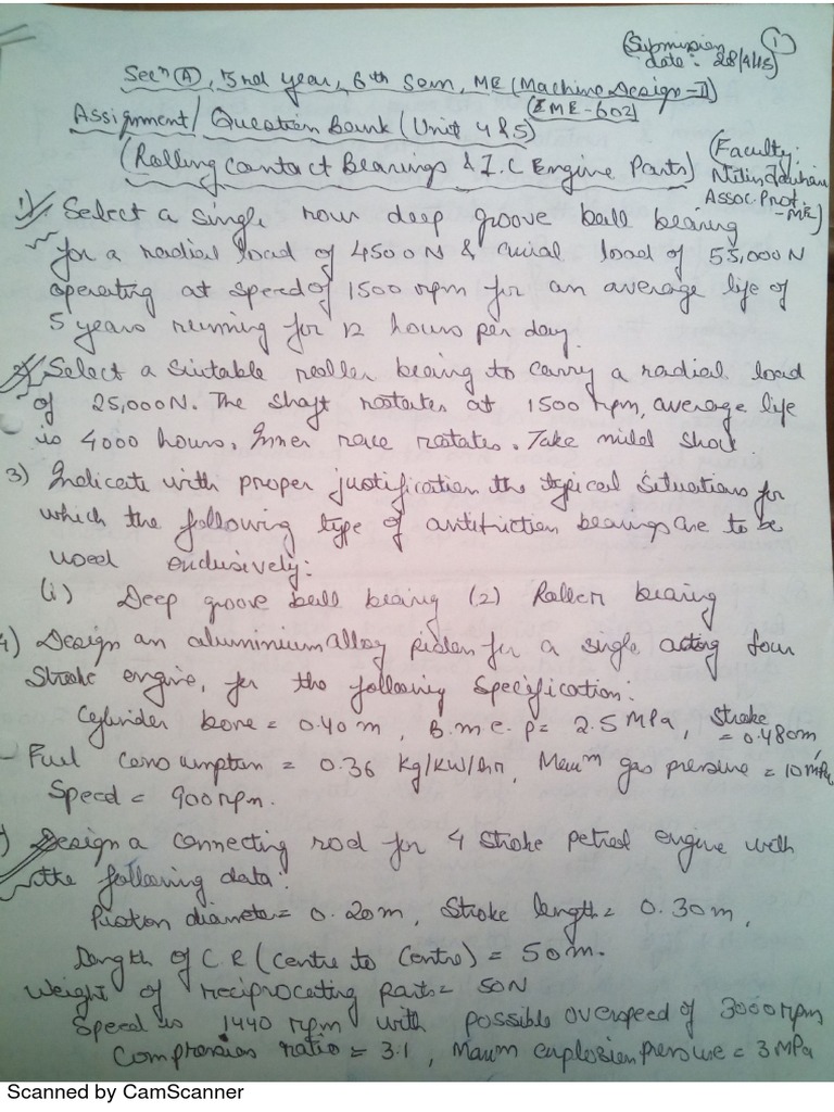 Question-Bank-Machine Design-II (NME-602) | PDF