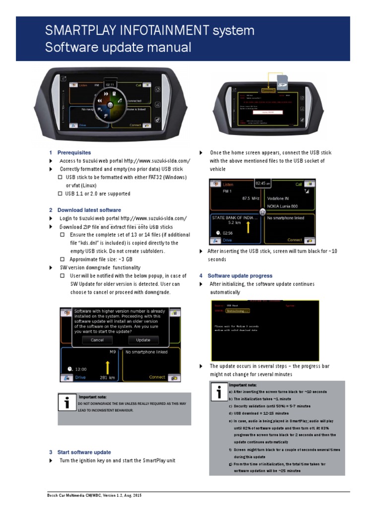 SMARTPLAY INFOTAINMENT System Software Update Manual | PDF | Usb Flash ...