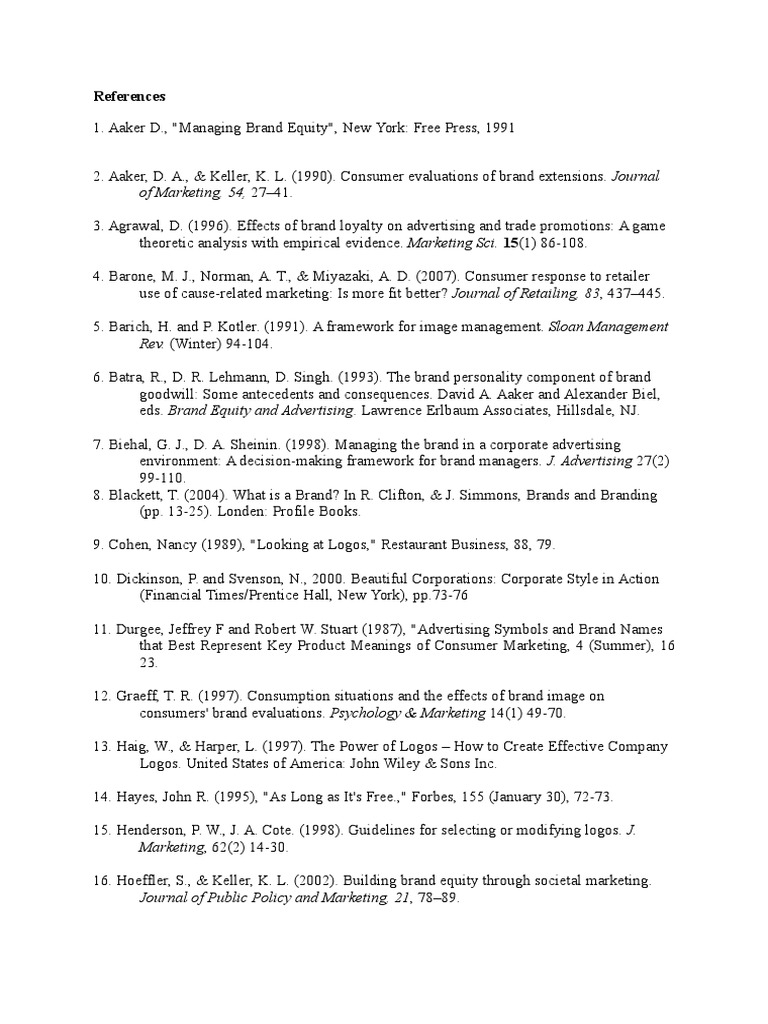 Of Marketing, 54, 27-41.: References | PDF
