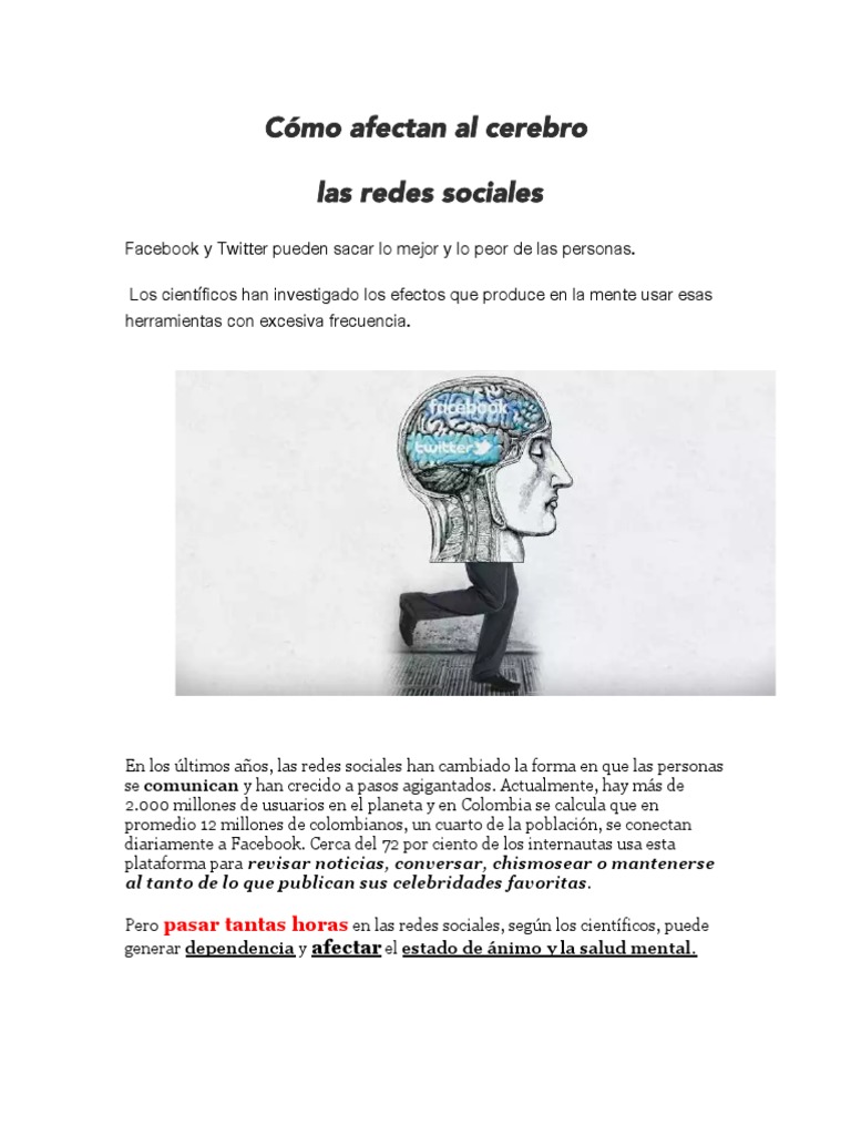Cómo Afectan Al Cerebro Las Redes Sociales | PDF | Servicio de redes ...