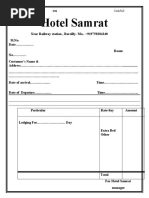 Hotel Boarding Bill | PDF