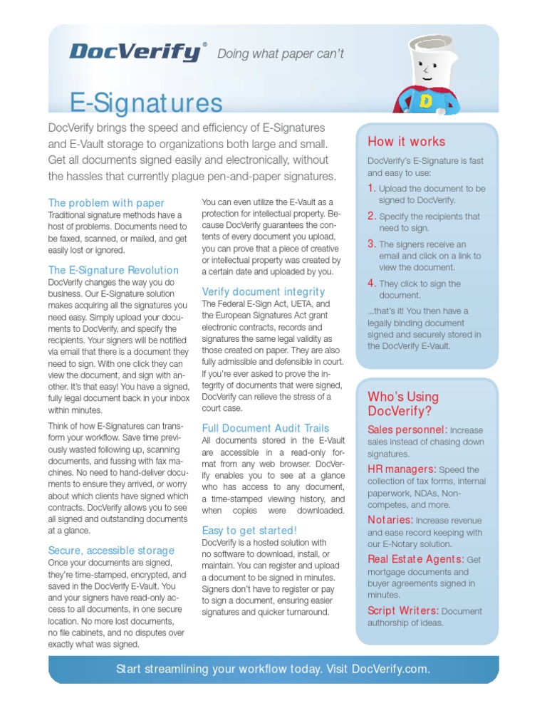 Docverify Electronic Signatures | PDF | Applications Of Cryptography ...
