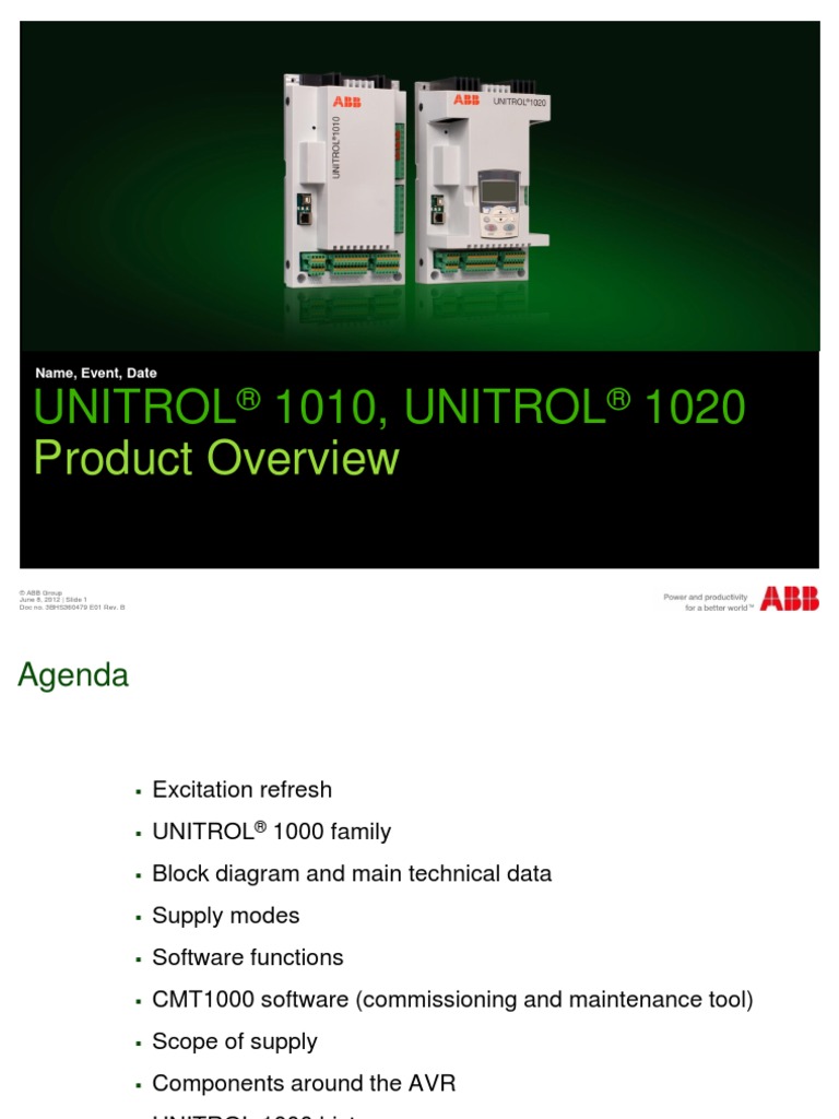 Treinamento ZAB - B - UNITROL 1010 - 20 Product Overview V9 | PDF | Signal (Electrical ...
