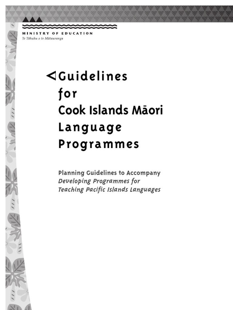 Guidelines For Cook Islands Mŕori Language Programmes | PDF | Teachers ...
