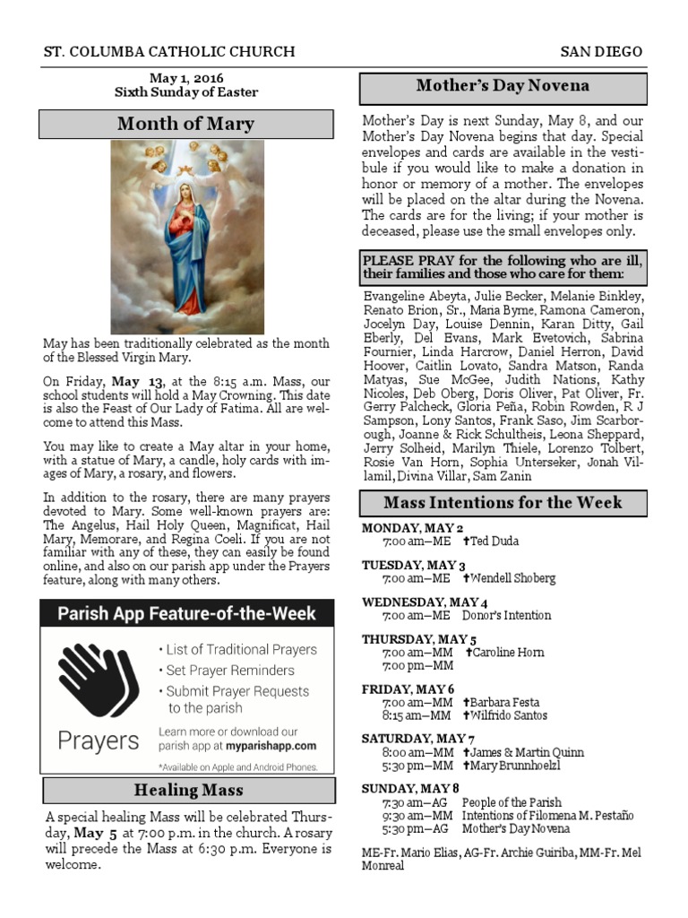 May 1, 2016 | PDF | Spirituality | Roman Catholic Devotions