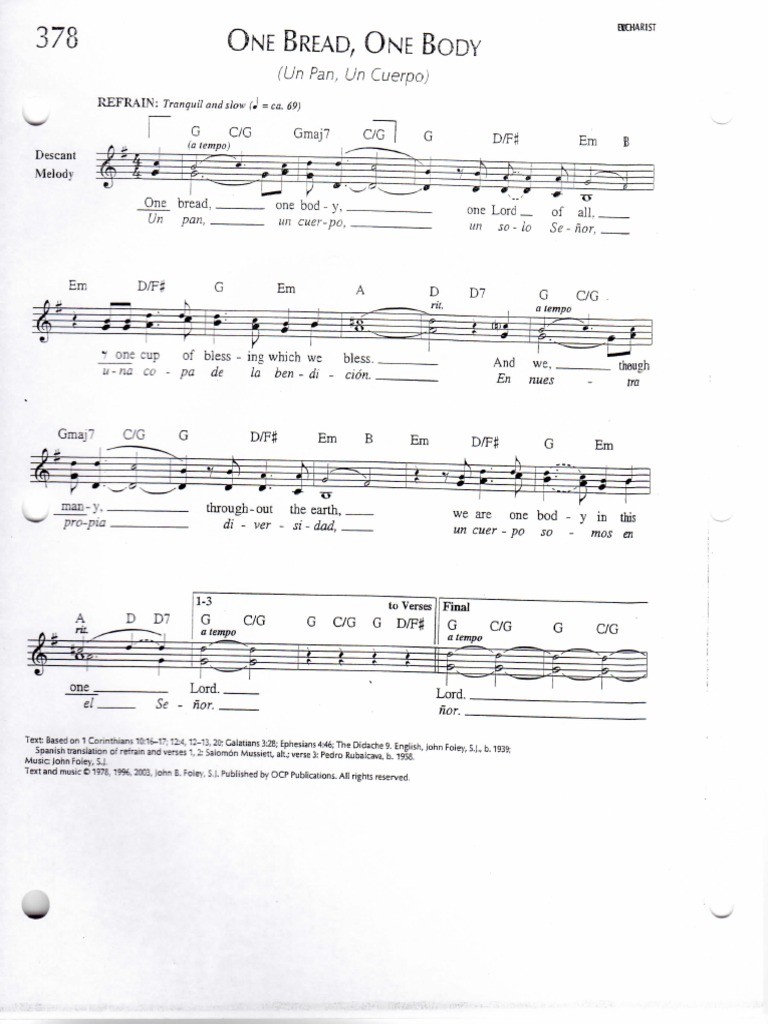 One Bread One Body | PDF