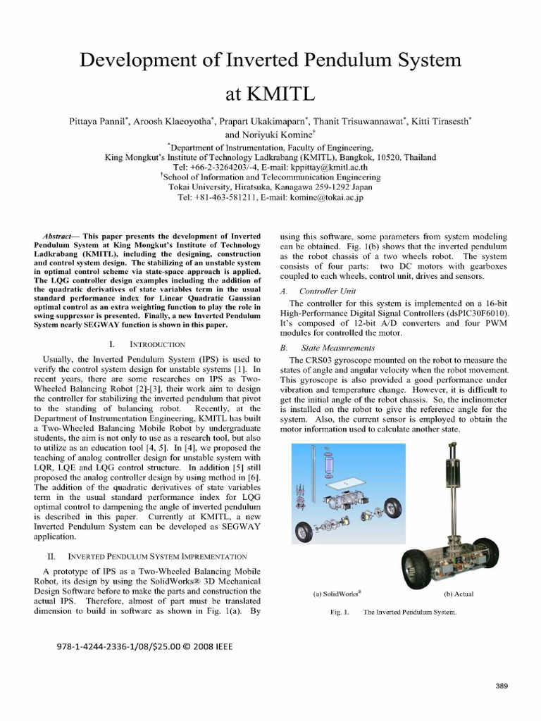 Segway | PDF | Cybernetics | Applied Mathematics