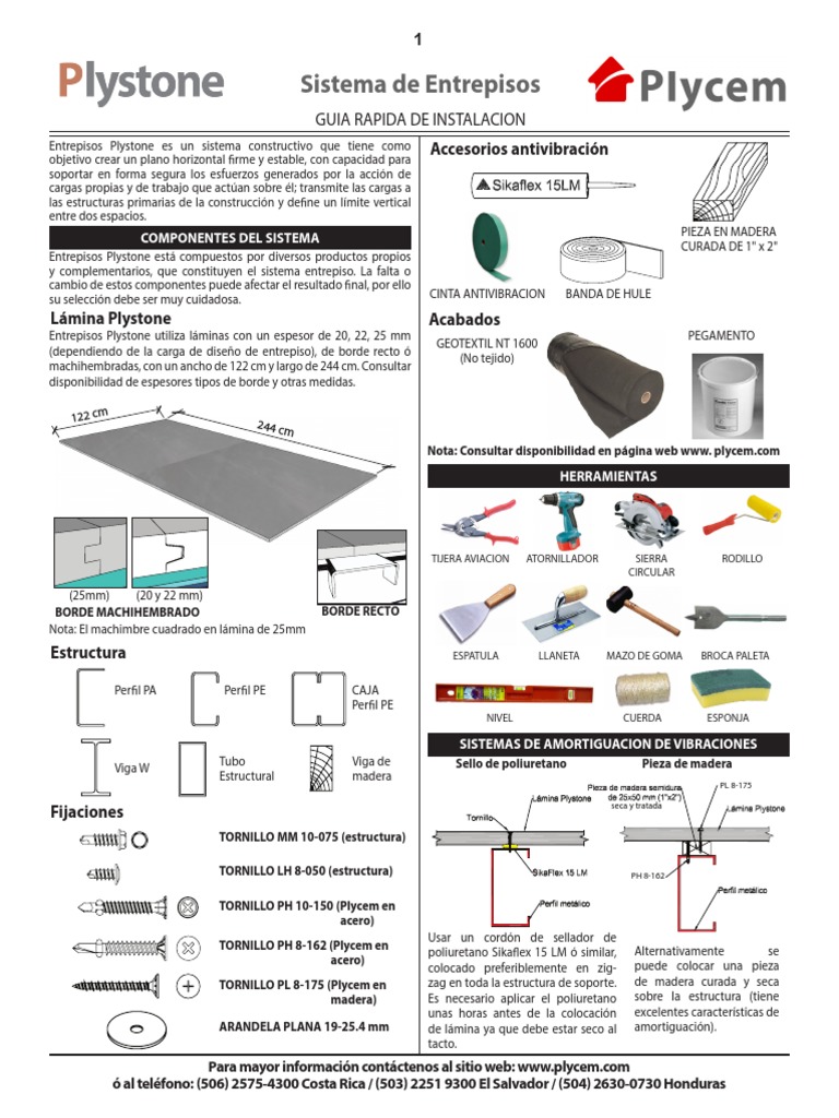 Ficha Tecnica Entrepiso PLYCEM | PDF | Hogar, jardinería y bricolaje ...